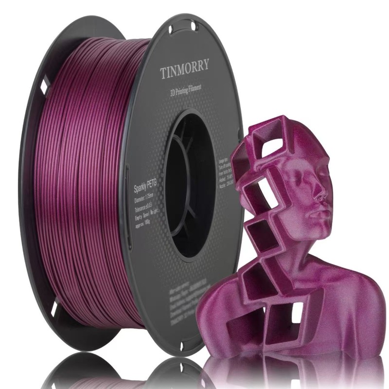 Tinmorry Filament PETG Sparkly Rouge Rosé 1.75mm 1KG